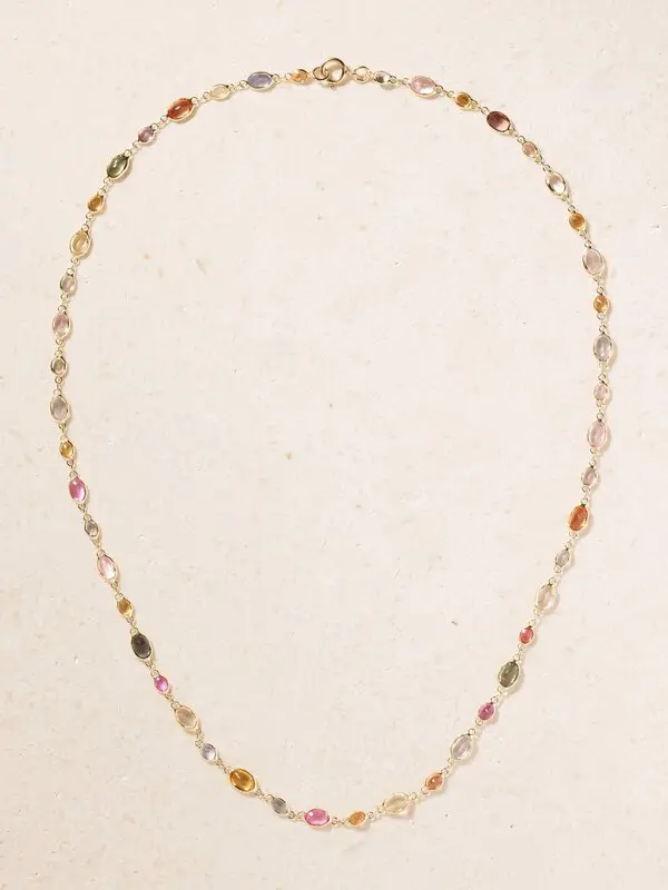 Jia Jia Chakra Beaded Necklace In 18k Yellow Gold And Sapphire - Multi