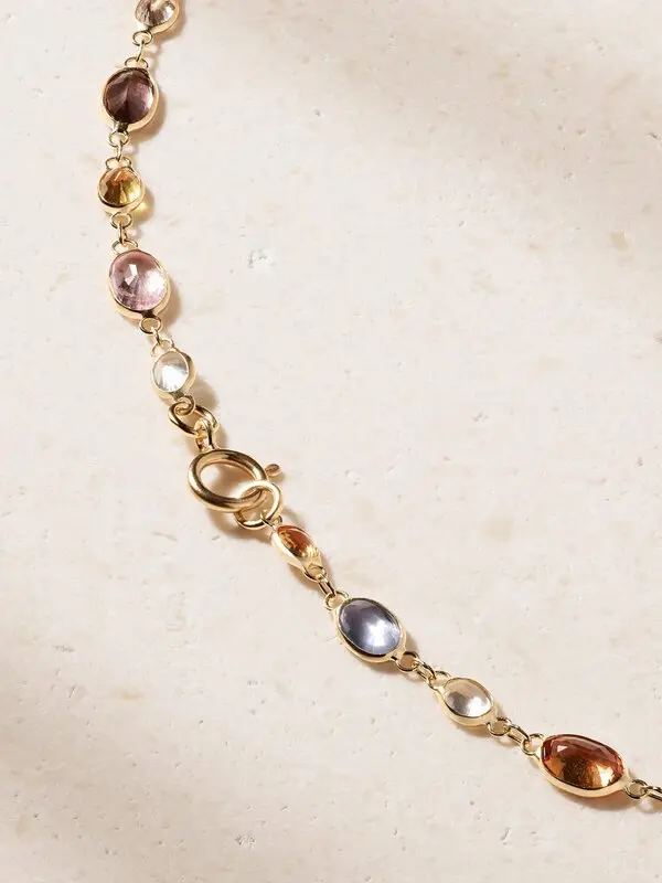 Jia Jia Chakra Beaded Necklace In 18k Yellow Gold And Sapphire