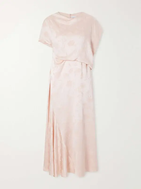 Erdem Floral-jacquard Crepon Midi Dress - Pink