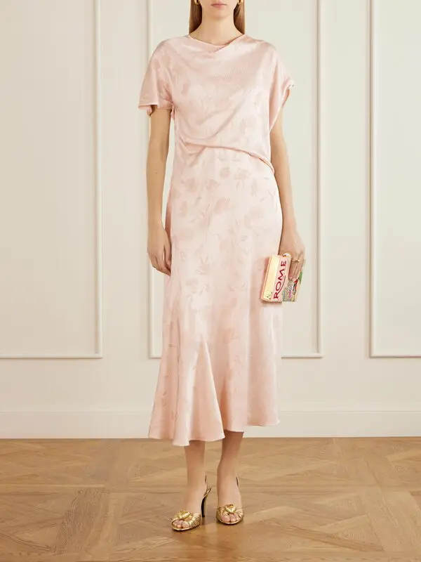 Erdem Floral Jacquard Crepon Midi Dress