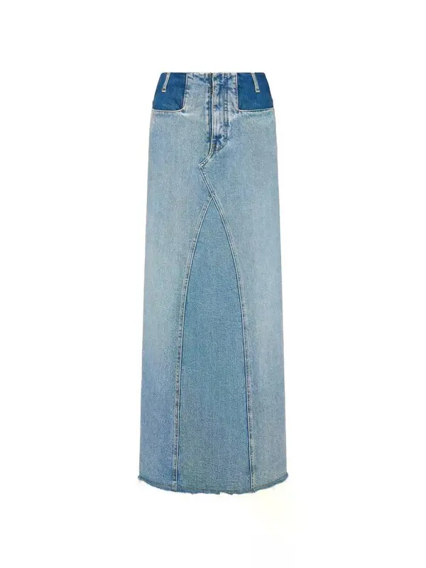 MAISON MARGIELA Patchwork Maxi Skirt - Blue