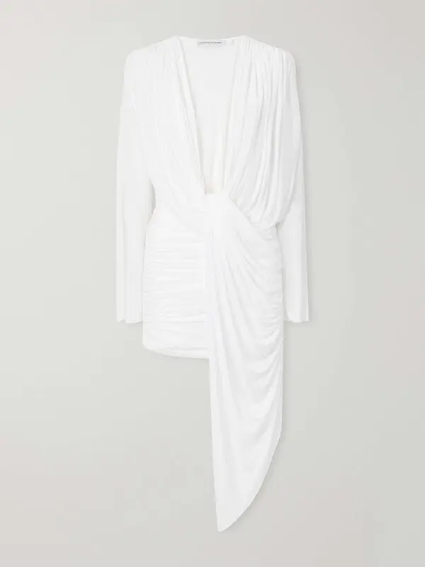 Christopher Esber Ripple Draped Jersey Mini Dress - White