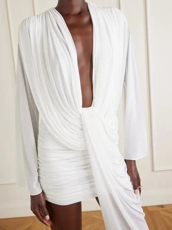 Christopher Esber Ripple Draped Jersey Mini Dress