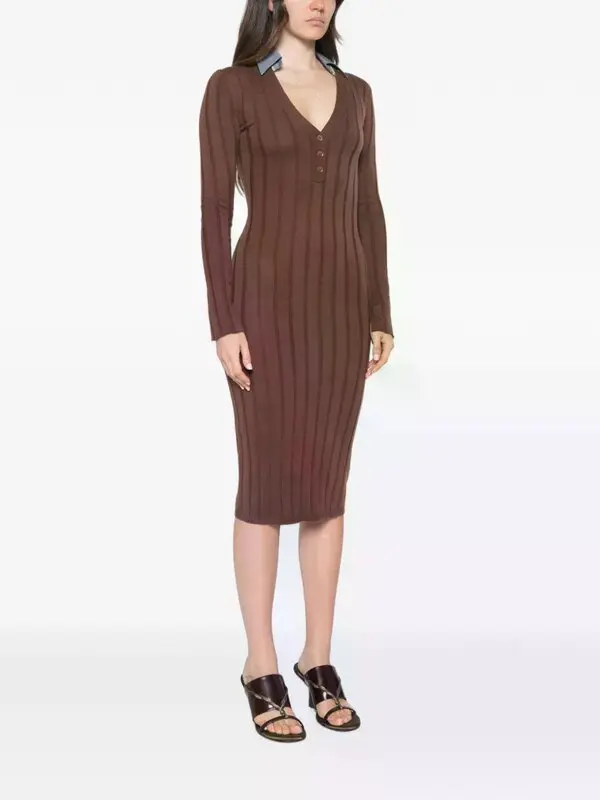 Patrizia Pepe Ribbed Knit Midi Dress