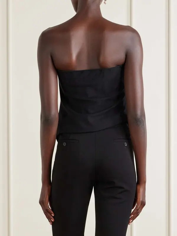 Magda Butrym Appliquéd Cropped Wool-blend Bustier Top