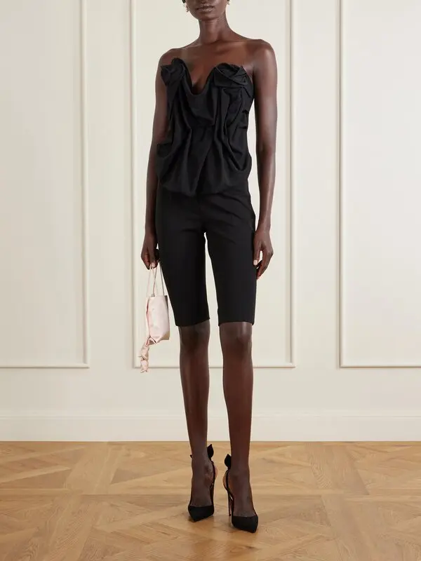 Magda Butrym Appliquéd Wool-blend Bustier Top