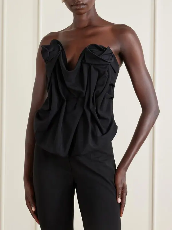 Magda Butrym Appliquéd Wool-blend Bustier Top