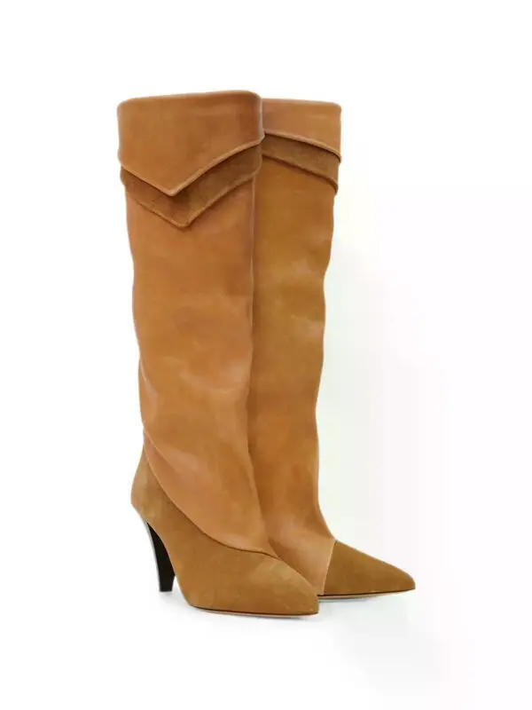 Isabel Marant Étoile Lezra Pointed-toe Panelled High Boots