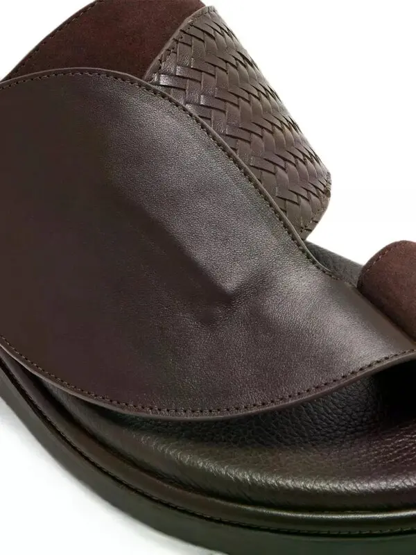 FORSA Woven-panel Leather Sandals