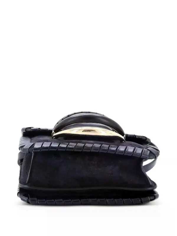 Chloé Kattie Whipstitch Suede Crossbody Bag - Blue