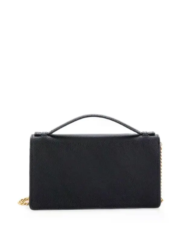Valentino Garavani Vlogo Signature Wallet On Chain Leather Crossbody Bag - Black