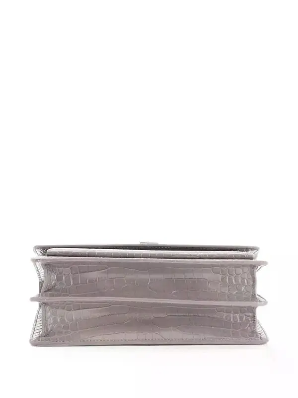 Saint Laurent Sunset Crocodile Embossed Leather Medium Crossbody Bag