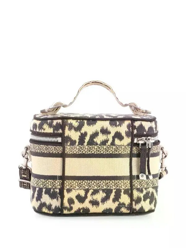 Dior Diortravel Convertible Vanity Case Mizza Embroidered Canvas Small Pouch - Brown