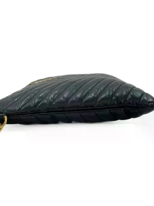 Saint Laurent 2010s Cassandre V-stitch Clutch Bag