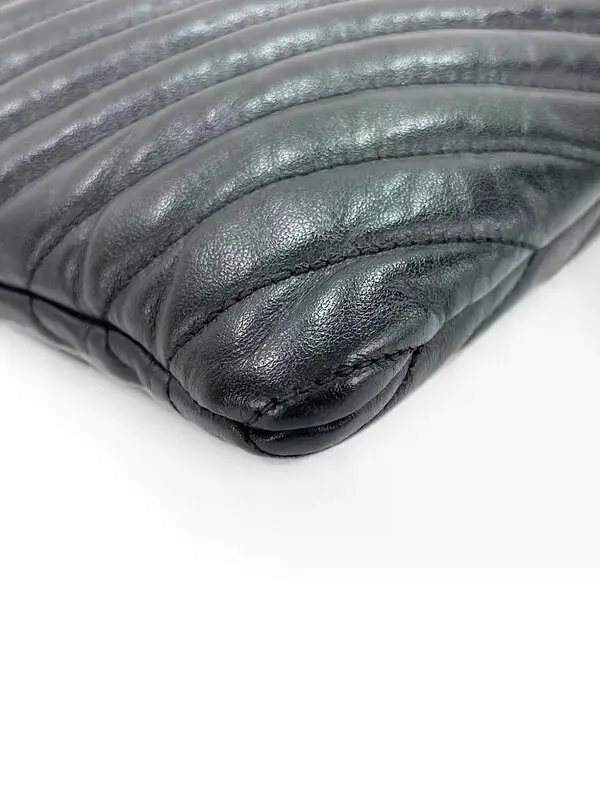 Saint Laurent 2010s Cassandre V-stitch Clutch Bag