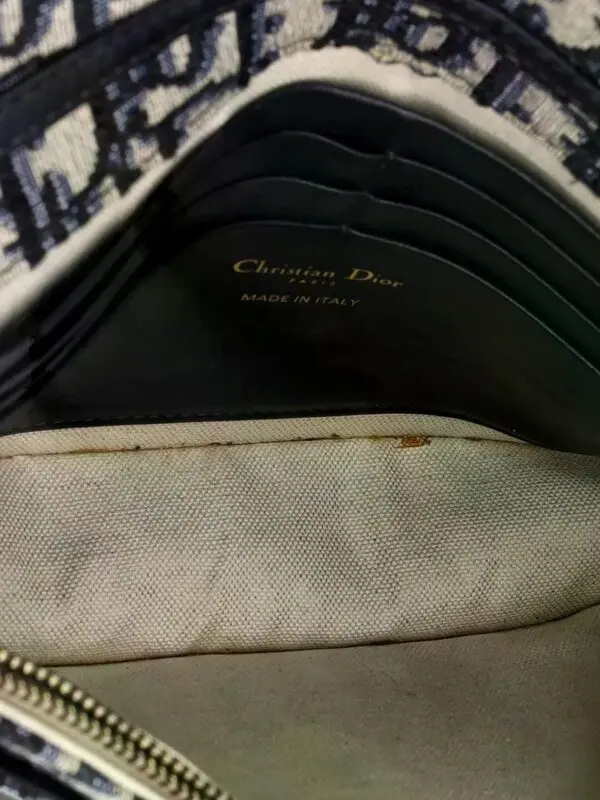 Dior Saddle Chain Oblique Canvas Clutch Bag