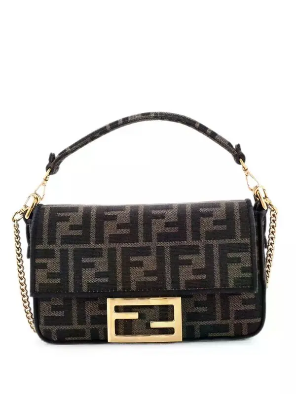Fendi Baguette Nm Bag Zucca Canvas Mini Crossbody Bag - Brown