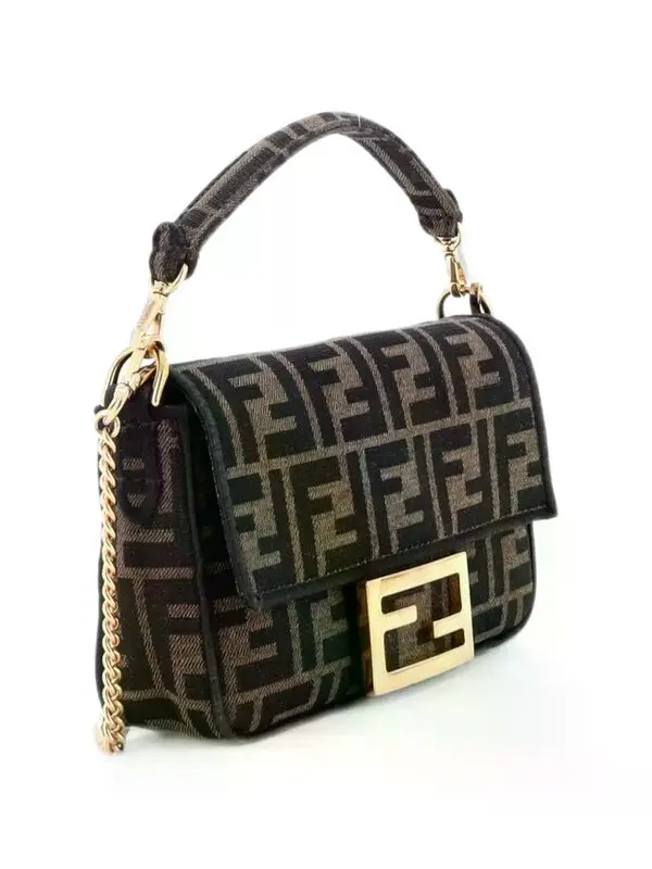 Fendi Baguette Nm Bag Zucca Canvas Mini Crossbody Bag