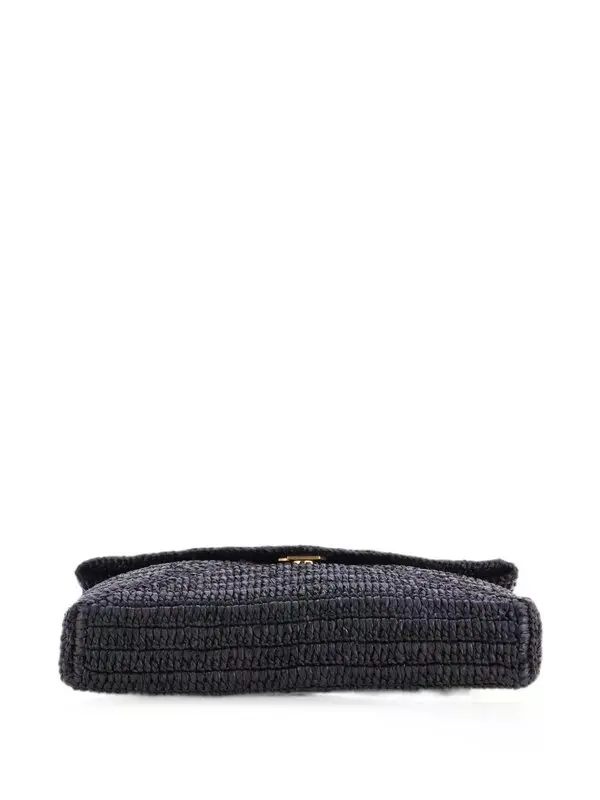 Saint Laurent Cassandre Envelope Raffia Large Clutch Bag