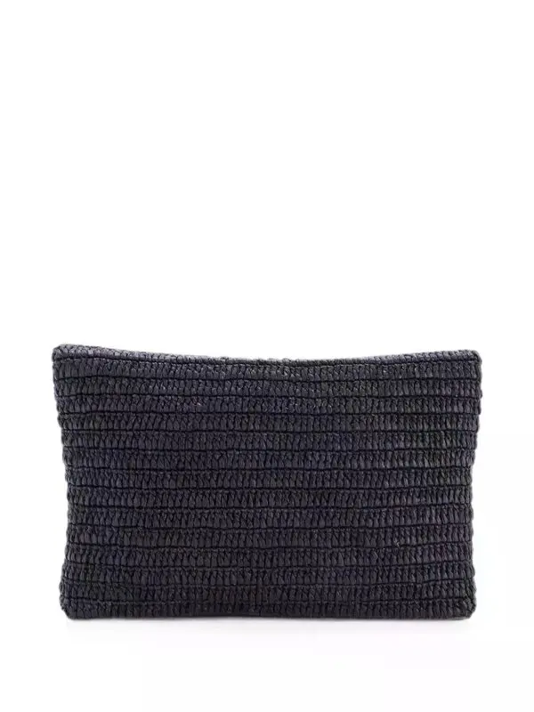 Saint Laurent Cassandre Envelope Raffia Large Clutch Bag