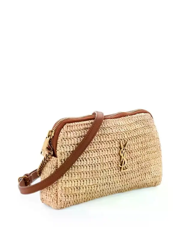Saint Laurent Gaby Zipped Pouch Raffia Crossbody Bag