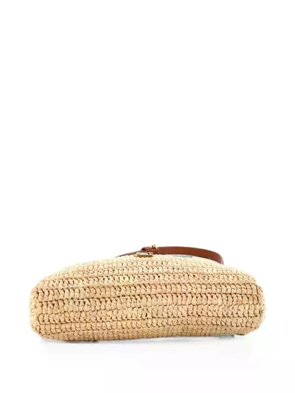 Saint Laurent Gaby Zipped Pouch Raffia Crossbody Bag