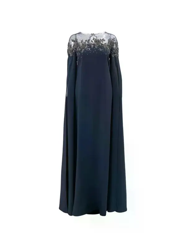 Carolina Herrera Floral-embroidered Maxi Dress - Blue