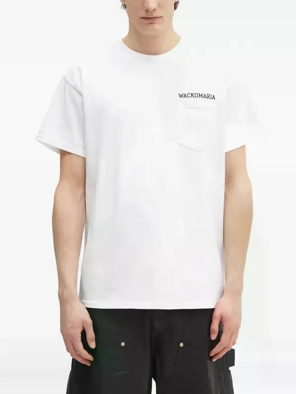 WACKO MARIA X Keith Haring Graphic-print Chest-pocket T-shirt - White