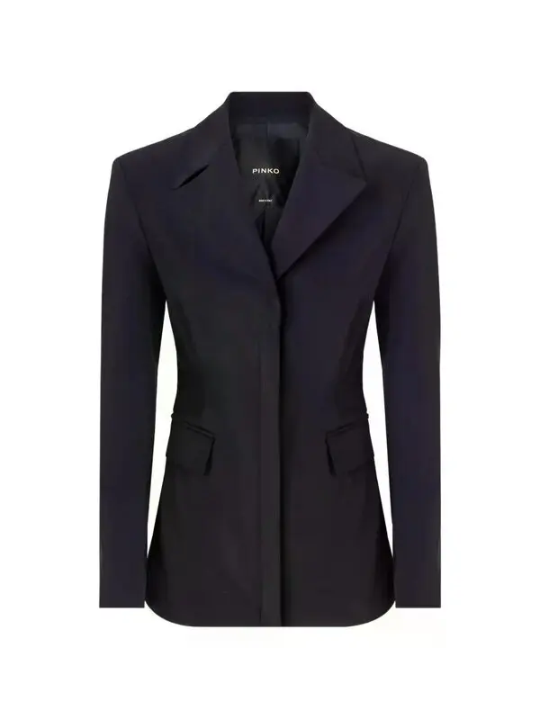 Pinko Notched Lapel Single-breasted Blazer - Black