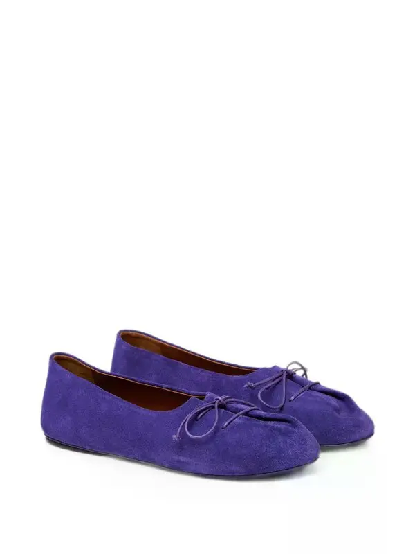 Marsèll Girella Bow-detail Suede Ballet Flats - Purple