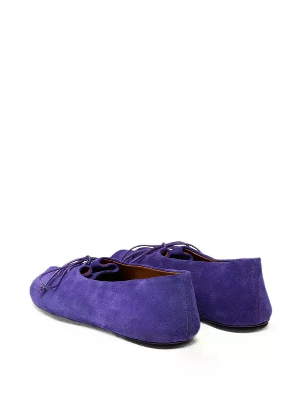 Marsèll Suede Ballet Flats With Bow Detailing - Purple