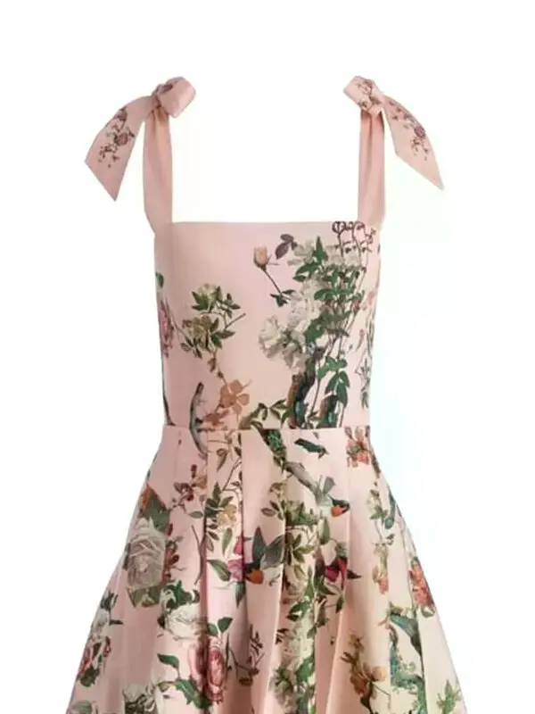 Alice + Olivia Floral-print Bow-detail Dress - Pink