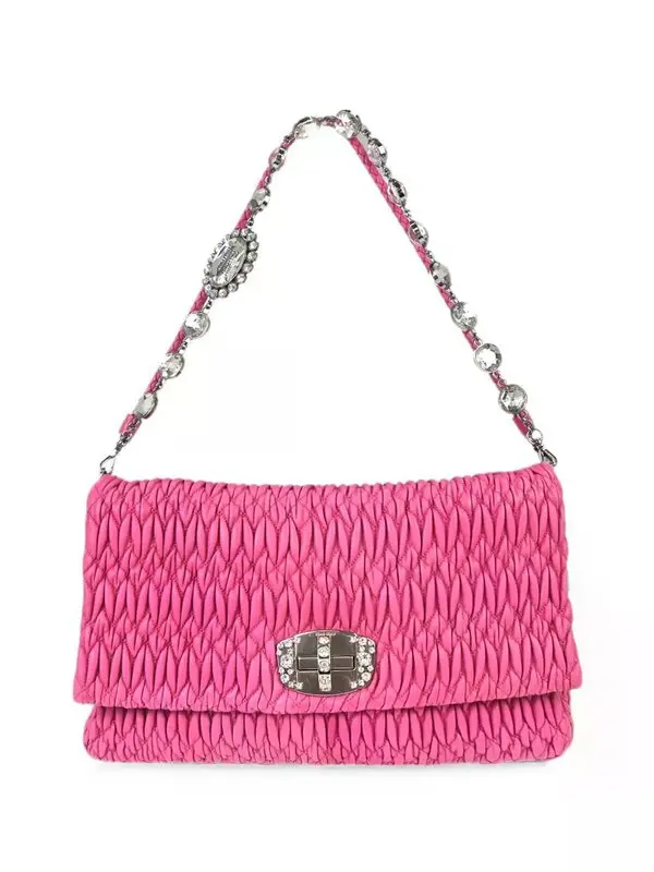Miu Miu Matelassé Crystal-embellished Shoulder Bag