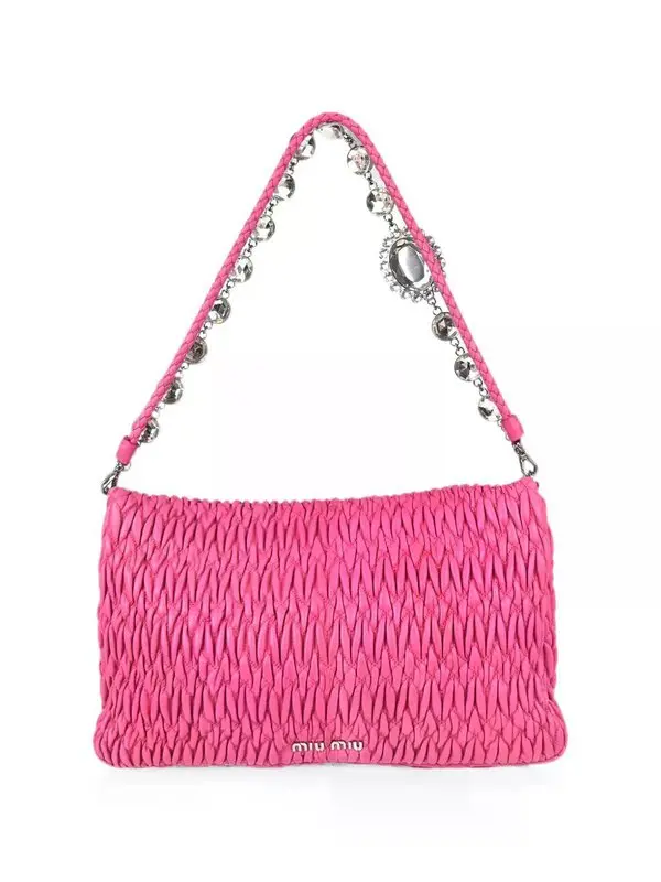 Miu Miu Matelassé Crystal-embellished Shoulder Bag