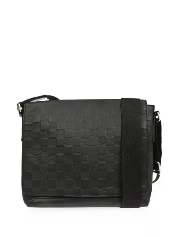 LOUIS VUITTON 2010-2020s Damier Infini District Pm Shoulder Bag - Black
