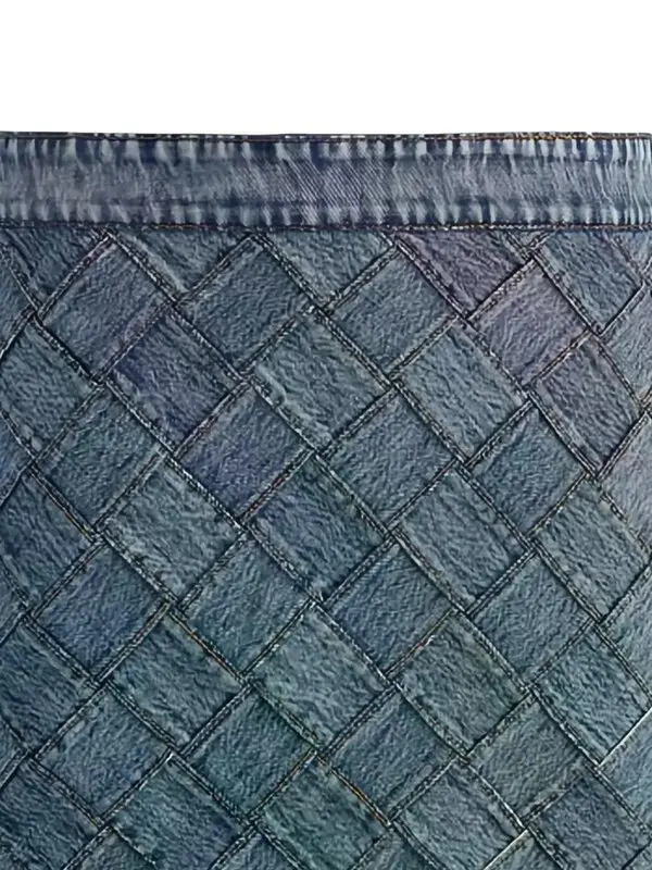 Alice + Olivia Rubi Woven Design Denim Skirt