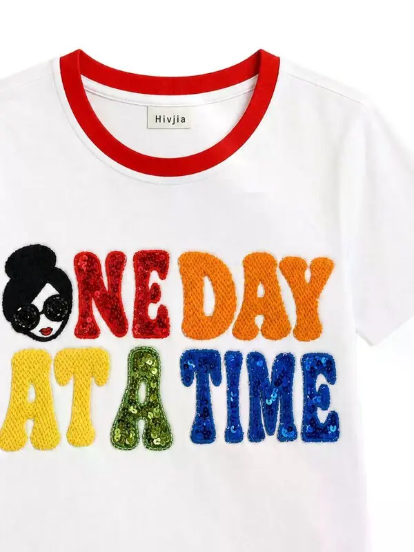 Alice + Olivia Sequin-embellished T-shirt
