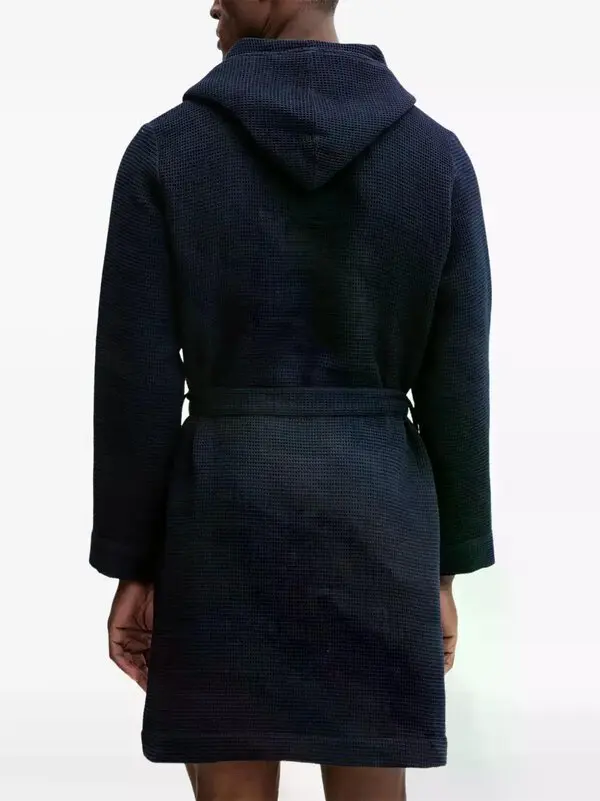 CR7 CRISTIANO RONALDO Waffle-knit Hooded Bath Robe