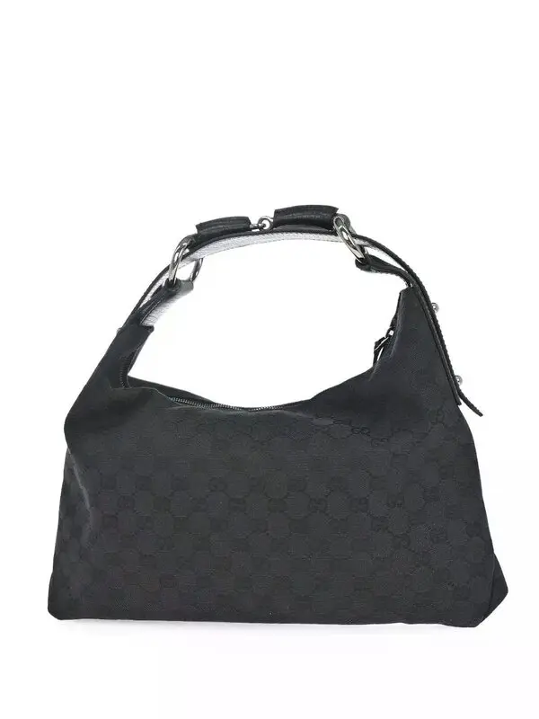 Gucci Horsebit Gg Shoulder Bag - Black