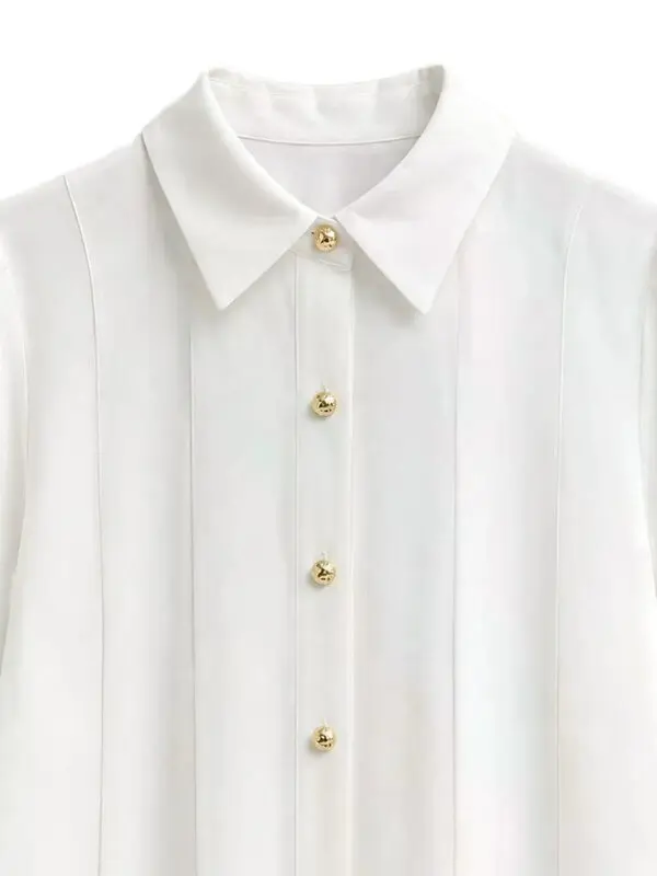 EDWARD ACHOUR PARIS Contrast-trim Pleated Shirt