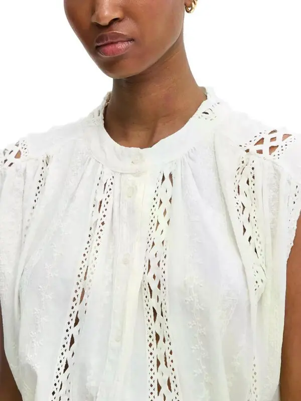 HAVEONE Broderie-anglaise Sleeveless Blouse