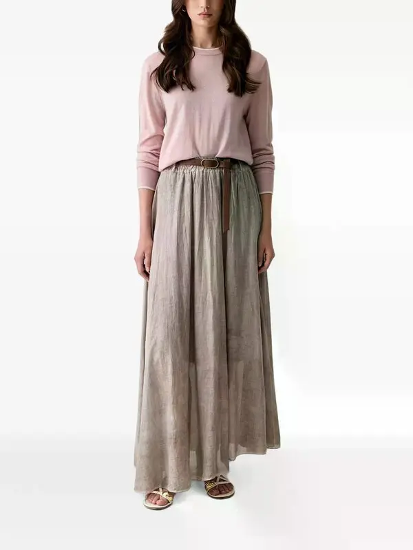 HAVEONE Belted Elasticated-waist Maxi Skirt