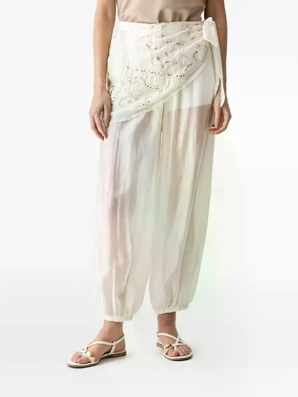 HAVEONE Sequin-embellished Wrap-style Trousers