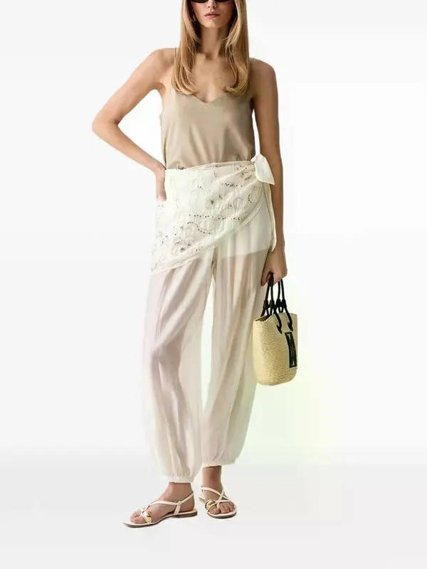 HAVEONE Sequin-embellished Wrap-style Trousers