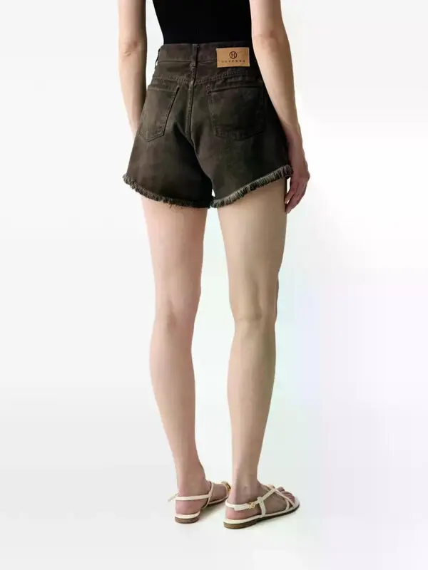 HAVEONE Frayed-hem Logo-patch Shorts