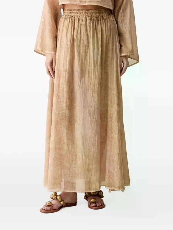 HAVEONE Elasticated-waistband Side-slit Maxi Skirt