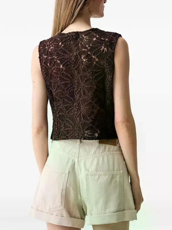 HAVEONE Floral-lace V-neck Top