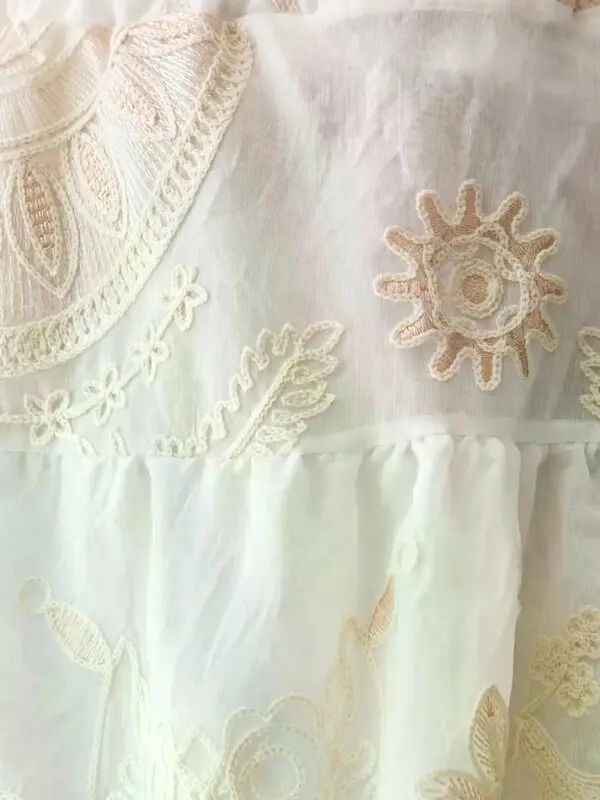 HAVEONE Embroidered Tiered Mini Skirt
