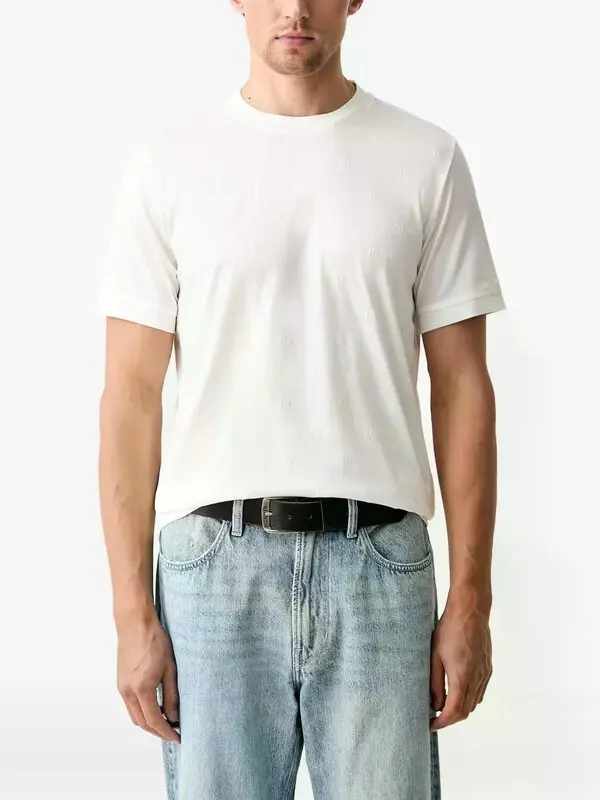 Karl Lagerfeld Monogram-jacquard T-shirt - White
