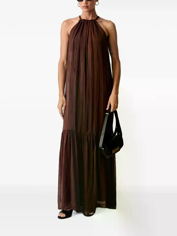 HAVEONE Gathered-neck Tiered Maxi Dress